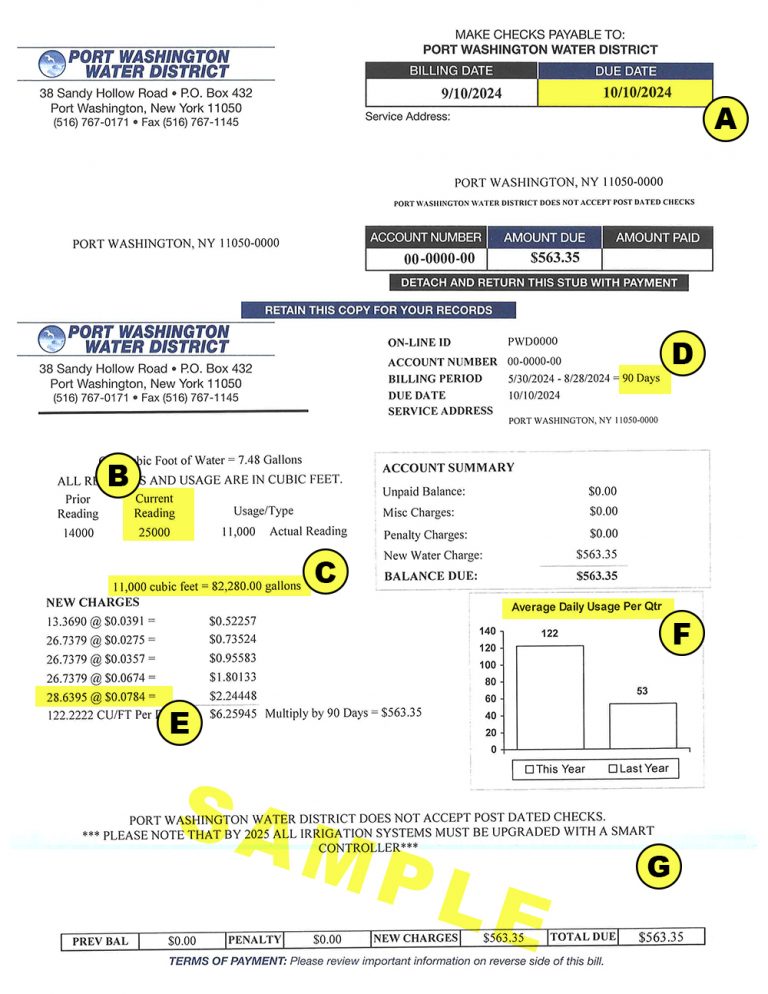 Understanding Your Bill – Port Washington Water District